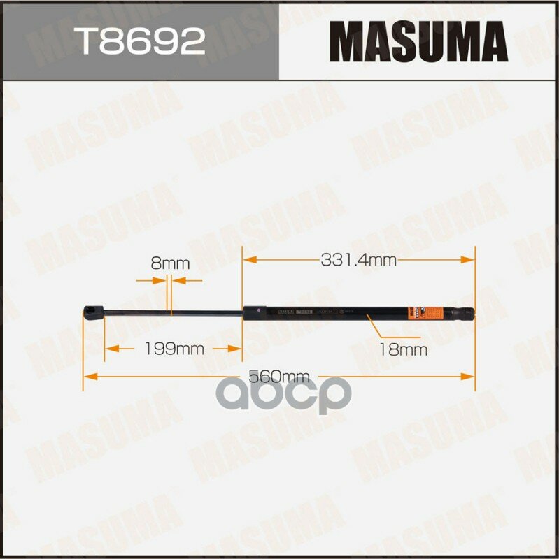 Амортизатор багажника! L=560mm Opel Meriva 03> Masuma арт. T8692
