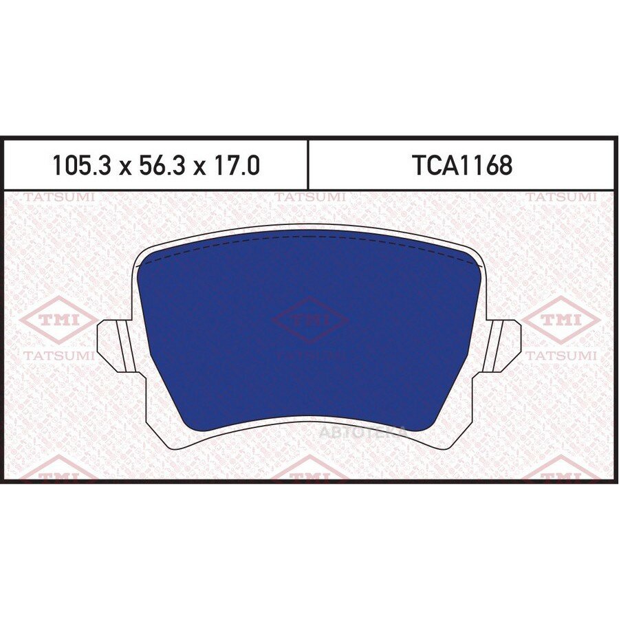 Колодки тормозные дисковые задние TATSUMI TCA1168 AUDI Q3 11->/ / VW Passat/Passat CC/Sharan/Tiguan 05->/ / HAVAL F7