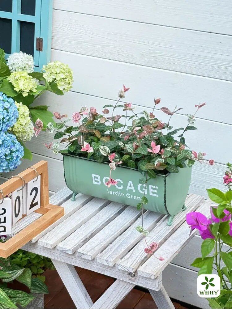 Металлическое кашпо BOCAGE для цветов, прямоугольный садовый горшок, 25×15×13 см — фото 1