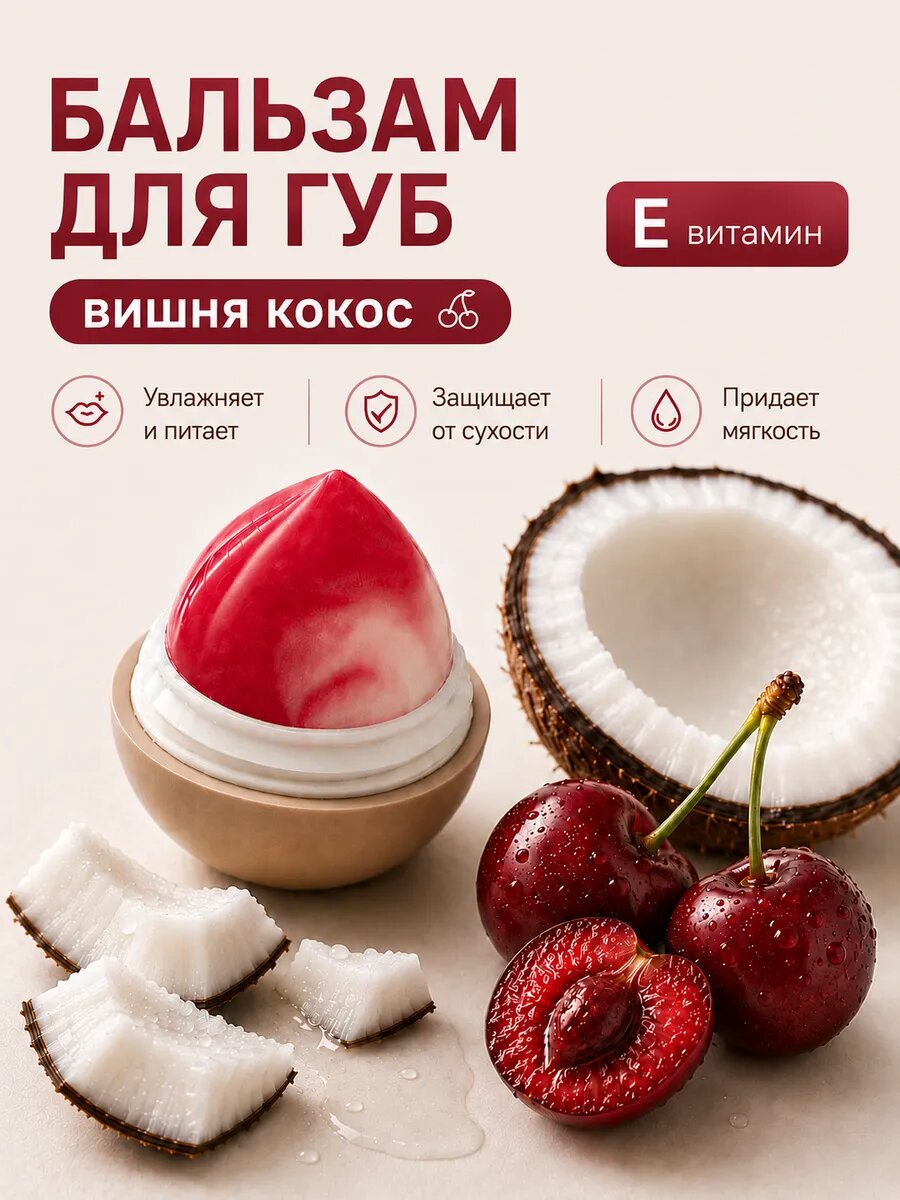 Бальзам для губ EXO EGG «Вишня Кокос»