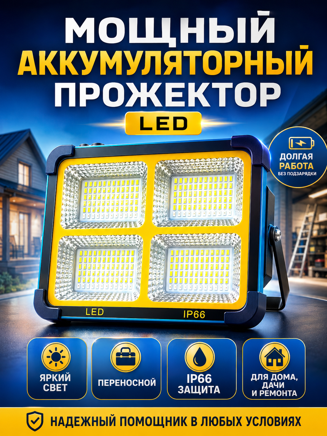 Мощный светодиодный фонарь 7200W, для кемпинга, рыбалки, аварийного освещения