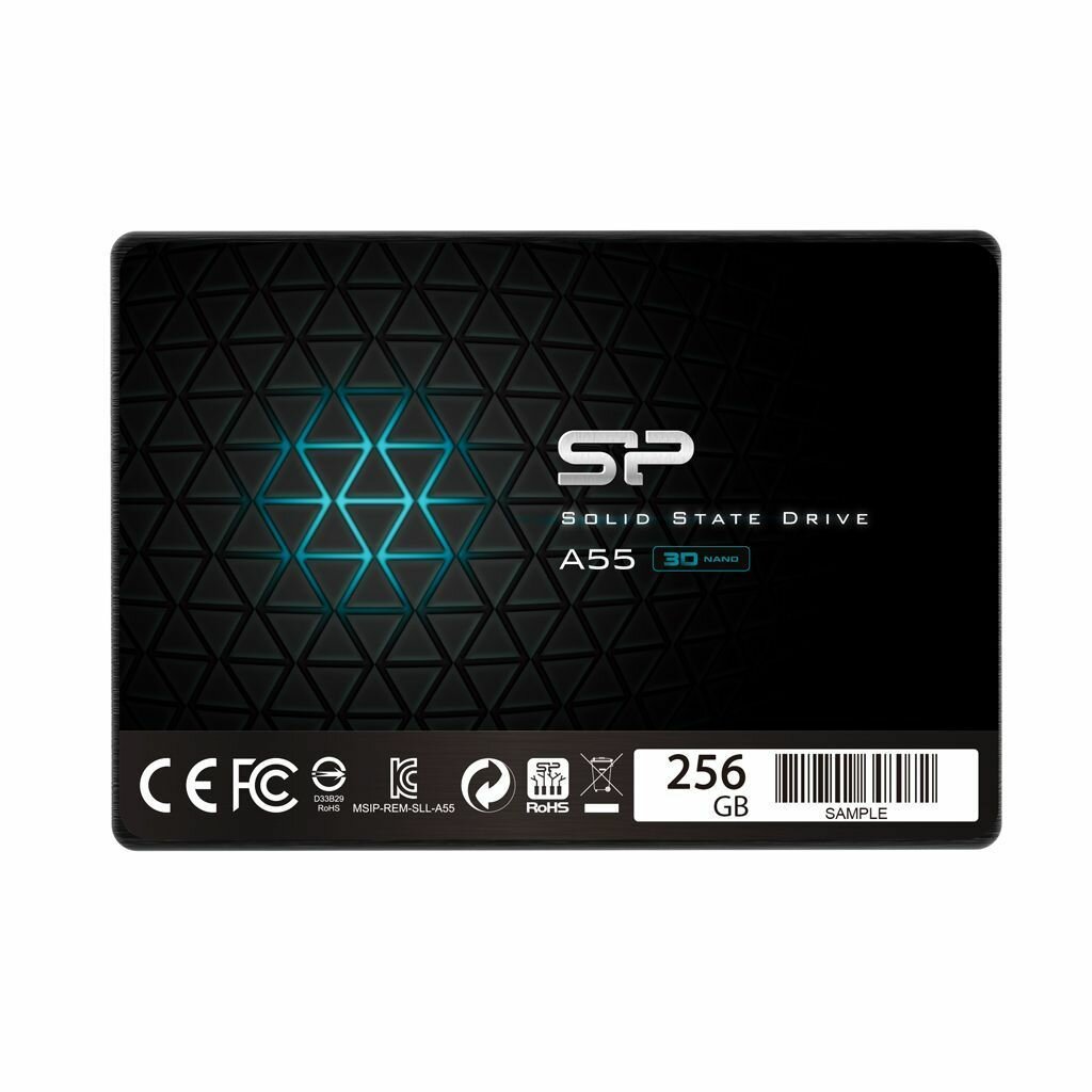 Silicon Power 256 ГБ Внутренний SSD-диск A55 2.5" SATA3, 2.5", SATA III (SP256GBSS3A55S25)