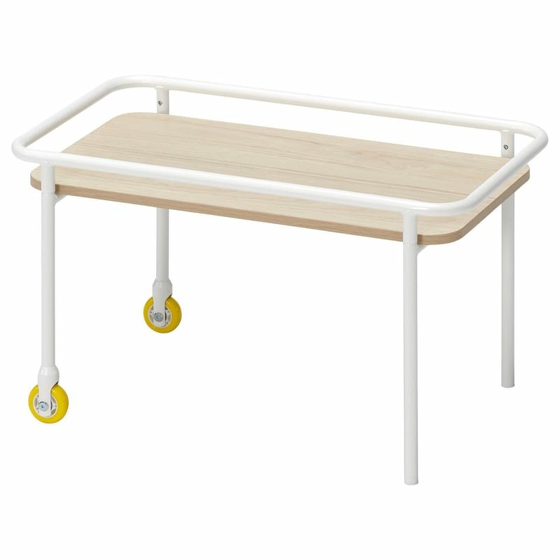 Приставной столик IKEA BR NNBOLL, имитация светлого ясеня/белый, 69x39 см, 10 кг 005.863.60