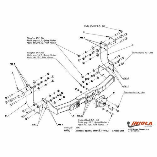 Фаркоп nissan (almera tino (v10)) IMIOLA M012