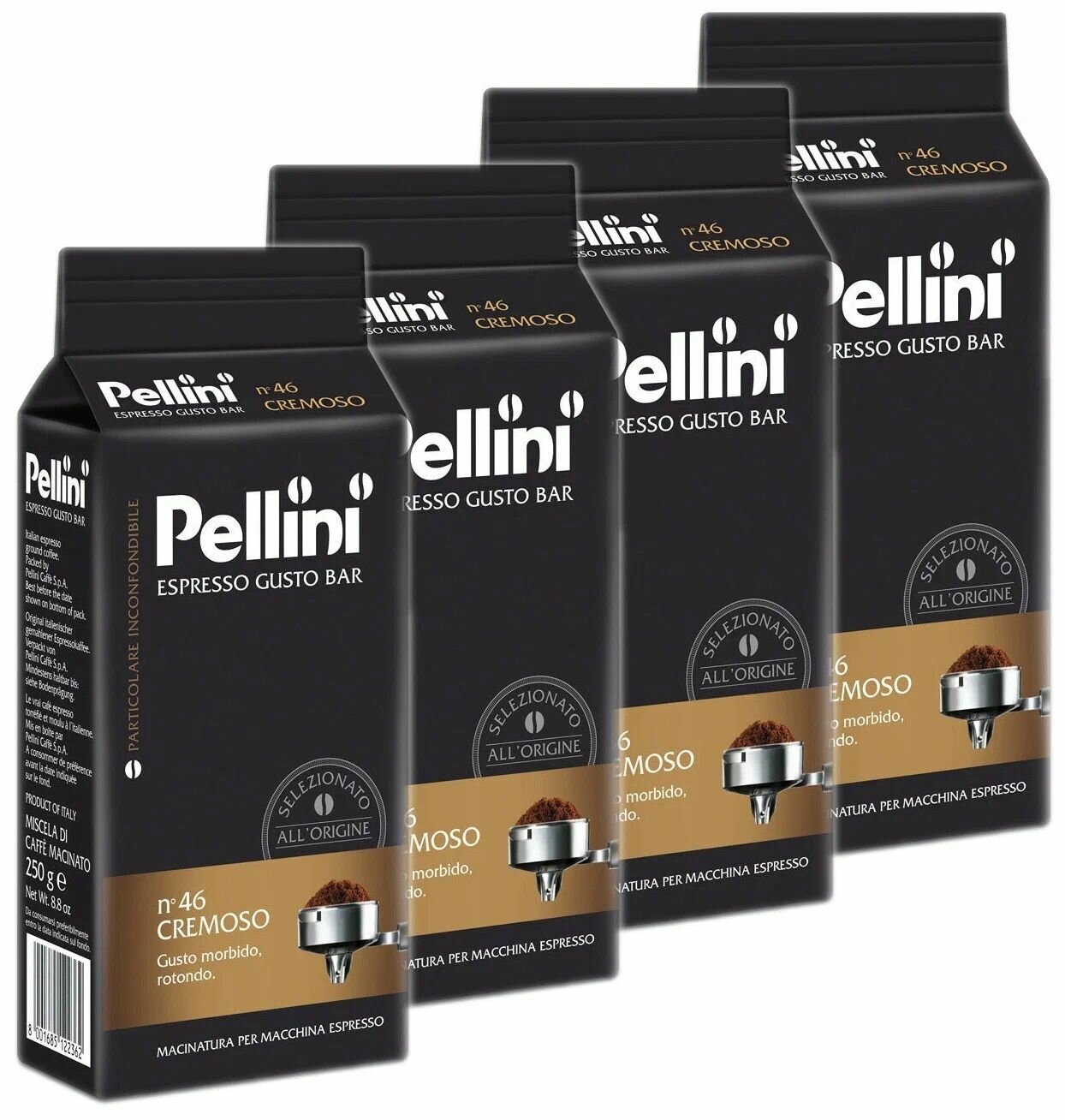 Кофе молотый Pellini №46 Cremoso Espresso Gusto Bar ( Италия) 250 гр. х 4 шт.