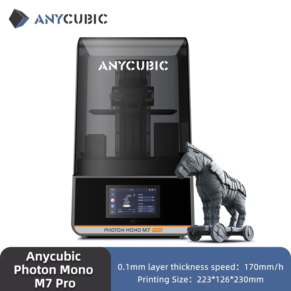 ANYCUBIC Photon Mono M7 Pro 14K Моно MSLA 3D-принтер 10,1' LCD смолевый 3D-принтер Скорость до 170 мм/ч Размер печати 223*126*230 мм