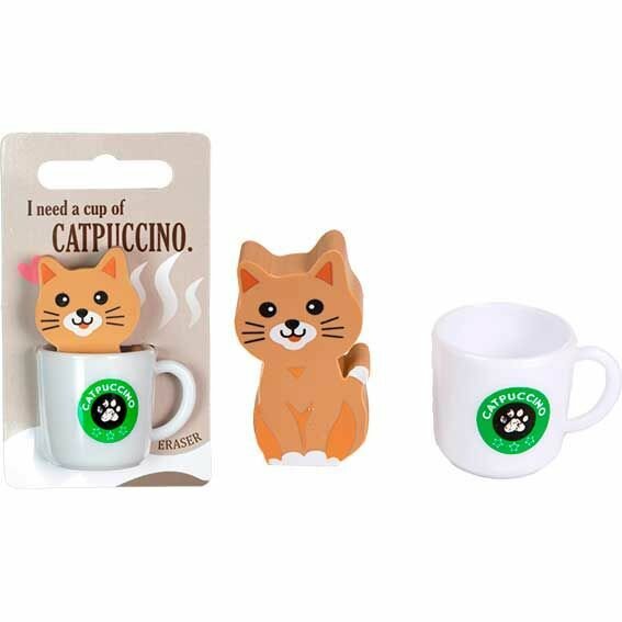 Ластик deVENTE "MooreCafe" 8030611 в форме котика в чашке, 45х25х10мм