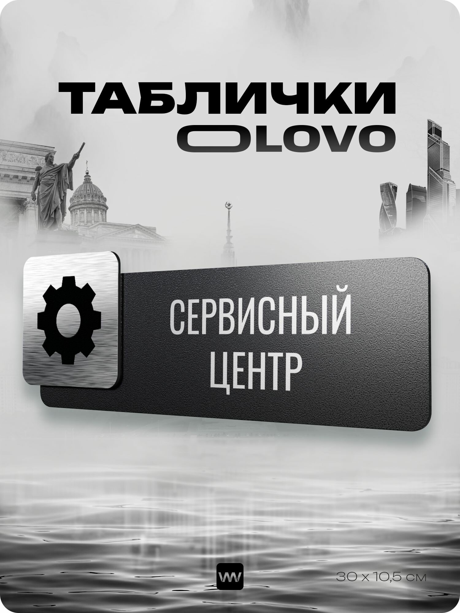 Табличка "Сервисный центр" на дверь, для офиса, общественного места, сферы услуг, OLOVO/олово SLV, Айдентика Технолоджи
