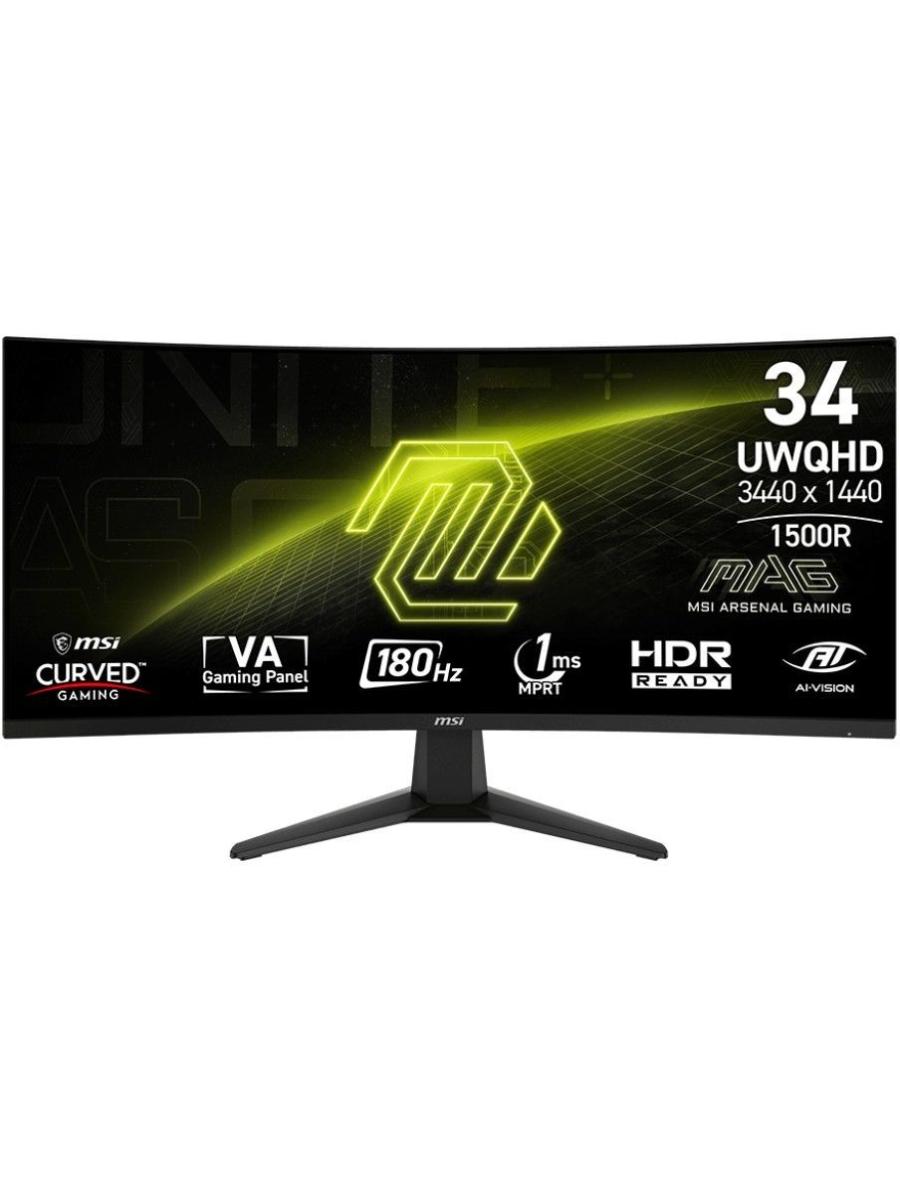 34 Монитор MSI Mag 346CQ 34 VA 180 Гц 2xHDMI 1xDP изогнутый экран