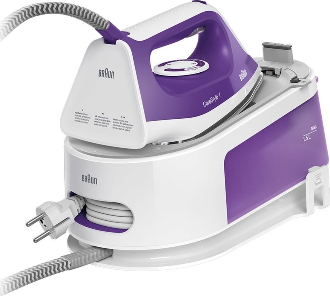 Braun CareStyle 1 IS1014VI Гладильная система, 1,5 л, белая, сиреневая Уцененный товар
