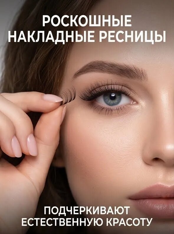 Накладные ресницы, клей не требуется, эффект щенячьих глаз, круглые прорези, естественная густота, комический эффект