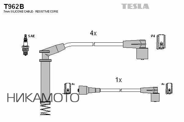 TESLA T962B к-кт проводов!\ Opel Astra F 1.4 91>
