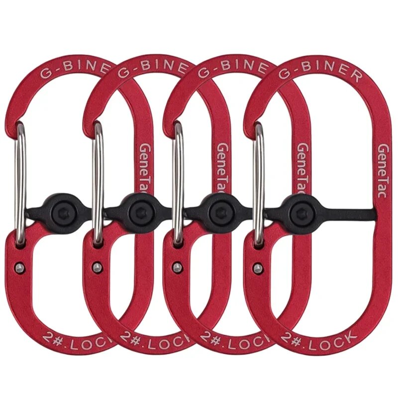 Пряжки для альпинизма из алюминиевого сплава 4 штуки Красный, Red - 4pcs