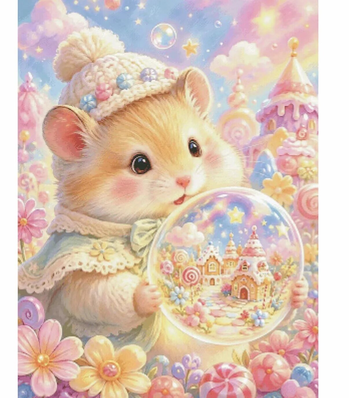 Набор для вышивания крестом "Город конфет" JOYAUTUM 14CT 16CT 18CT 182 цвета 14CT 65x85cm