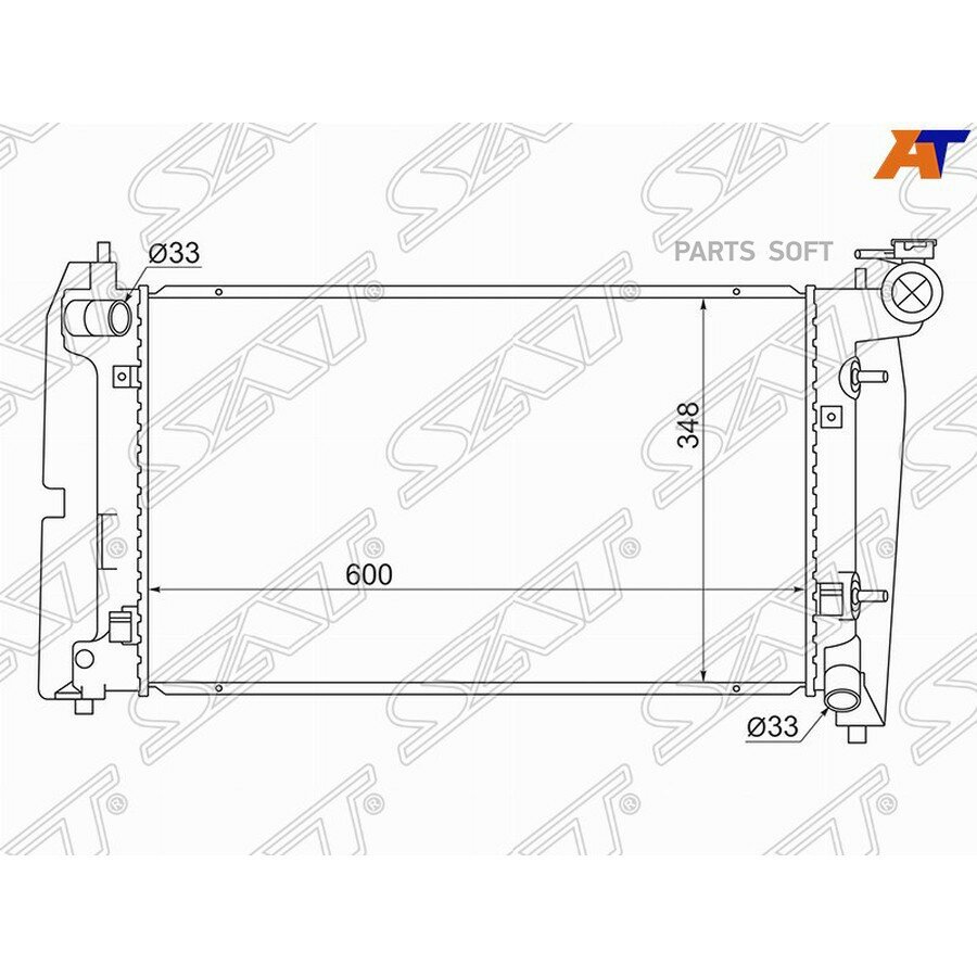 Радиатор Toyota Corolla (E120) 00-07 / Corolla Fielder 00-06 SAT SG-TY0001-120-R | цена за 1 шт