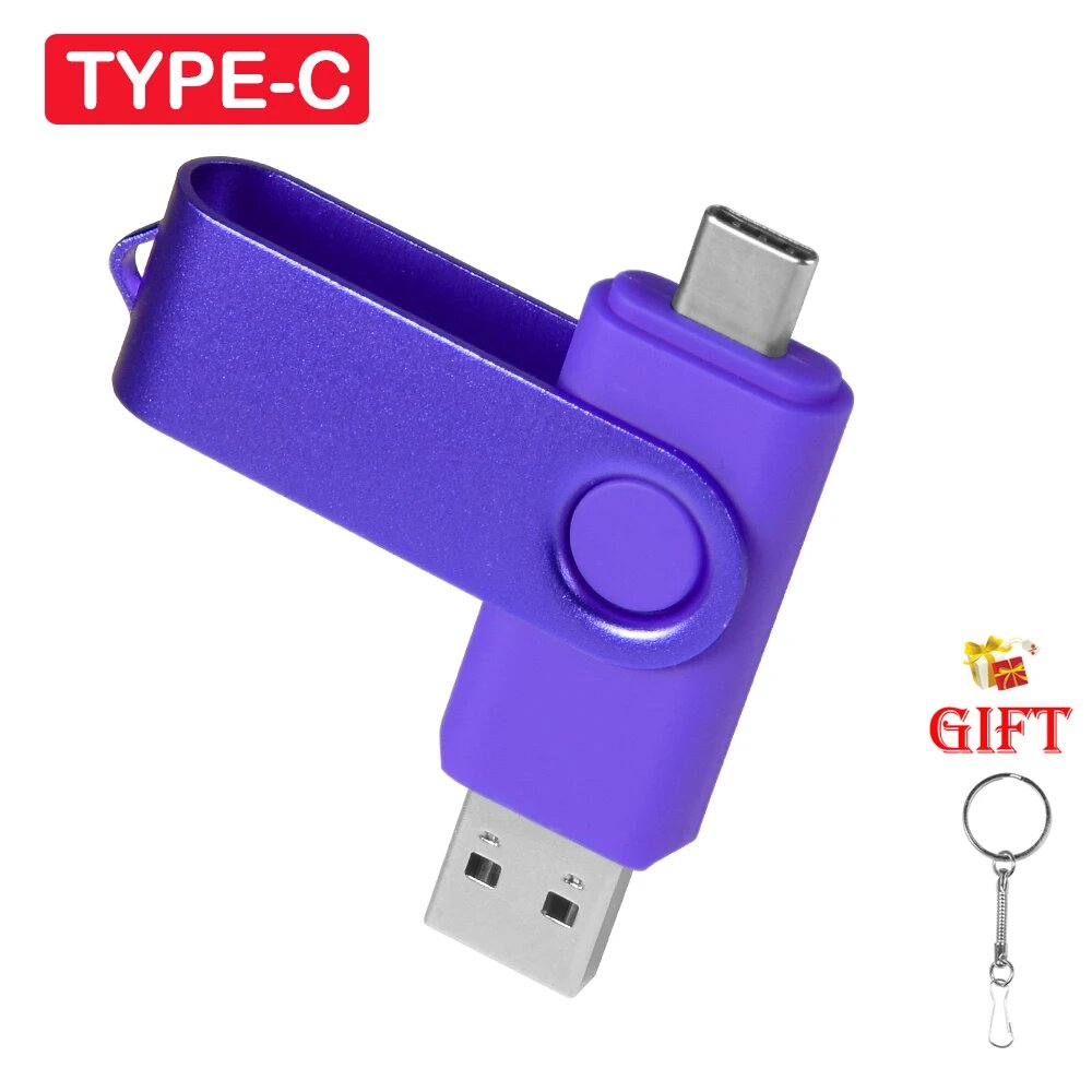 JASTER Pen Drive 8ГБ USB-C с логотипом 4 ГБ, фиолетовый