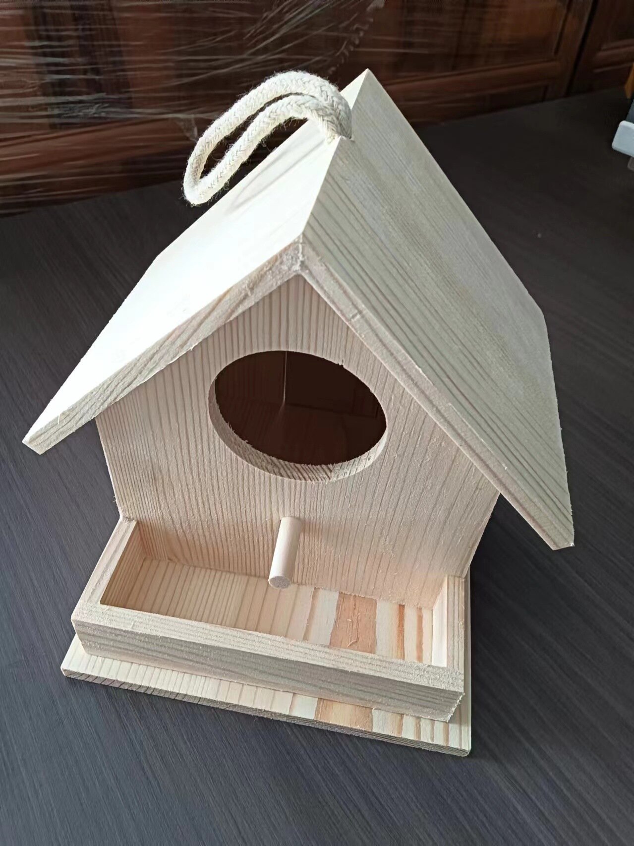 Деревянный скворечник 17x18x17см натуральная сосна просторный