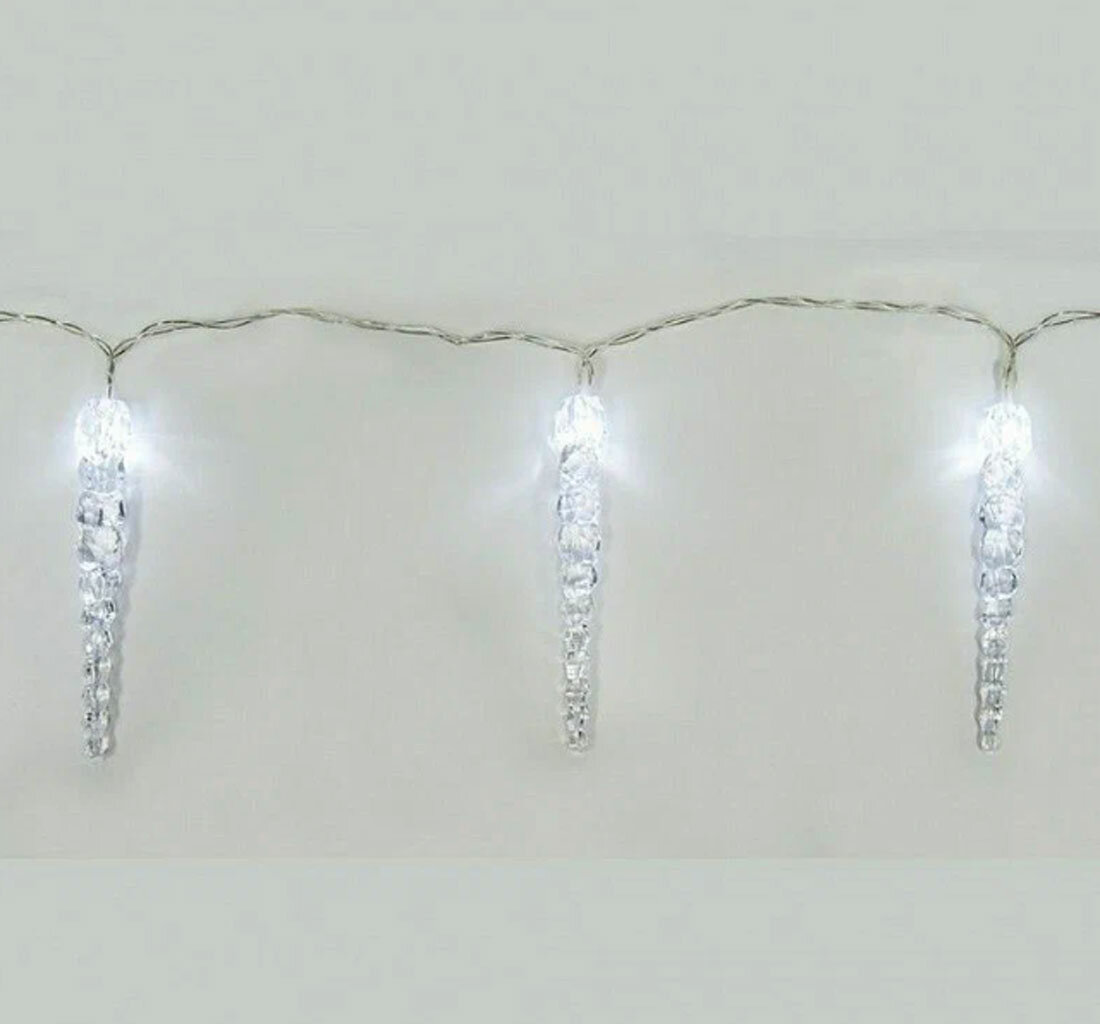 Гирлянда светодиодная на батарейках "Прозрачные сосульки" 5 LED, 0,8 м, 2 АА