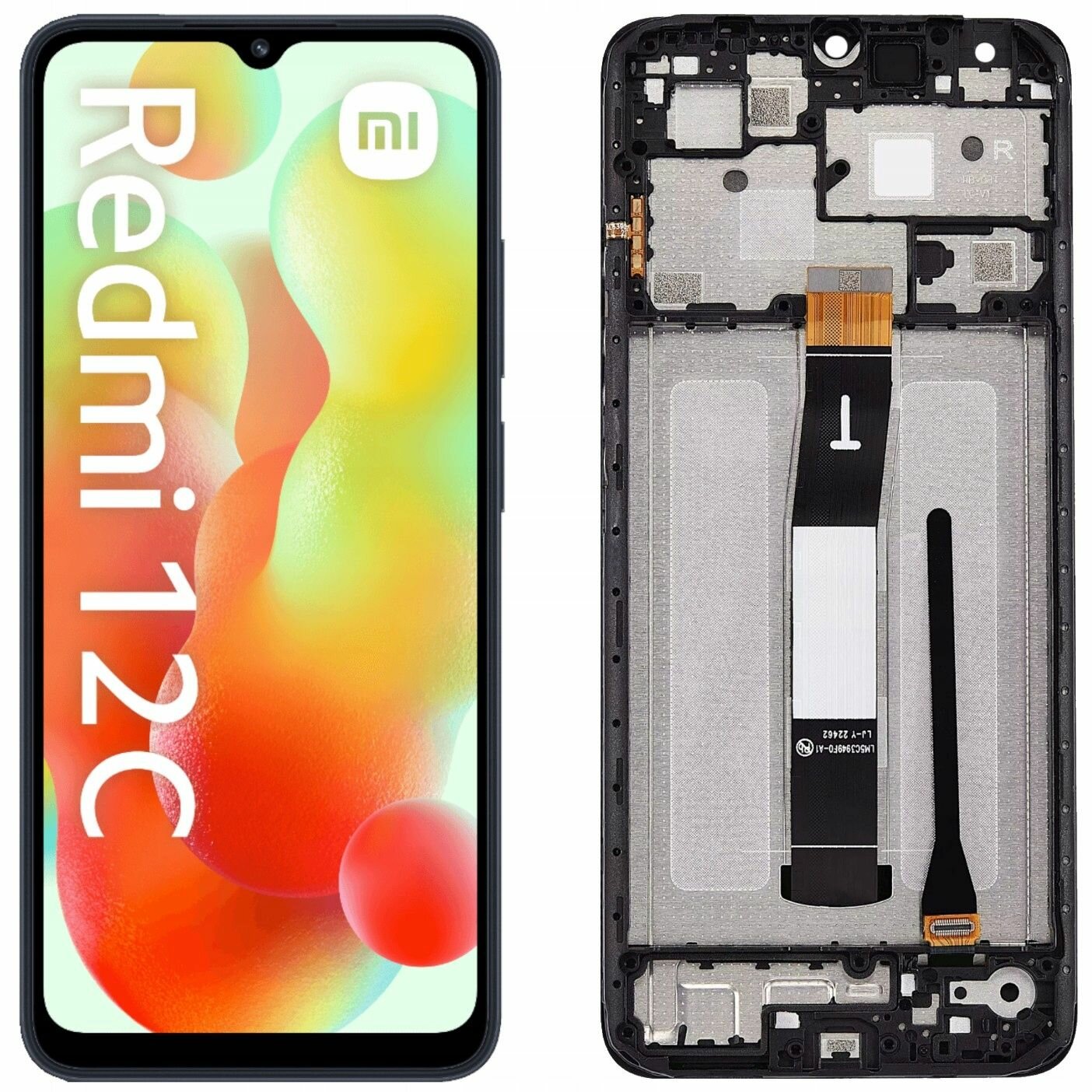 Дисплей для Xiaomi Redmi 12C (22120RN86G) модуль с рамкой Черный премиум