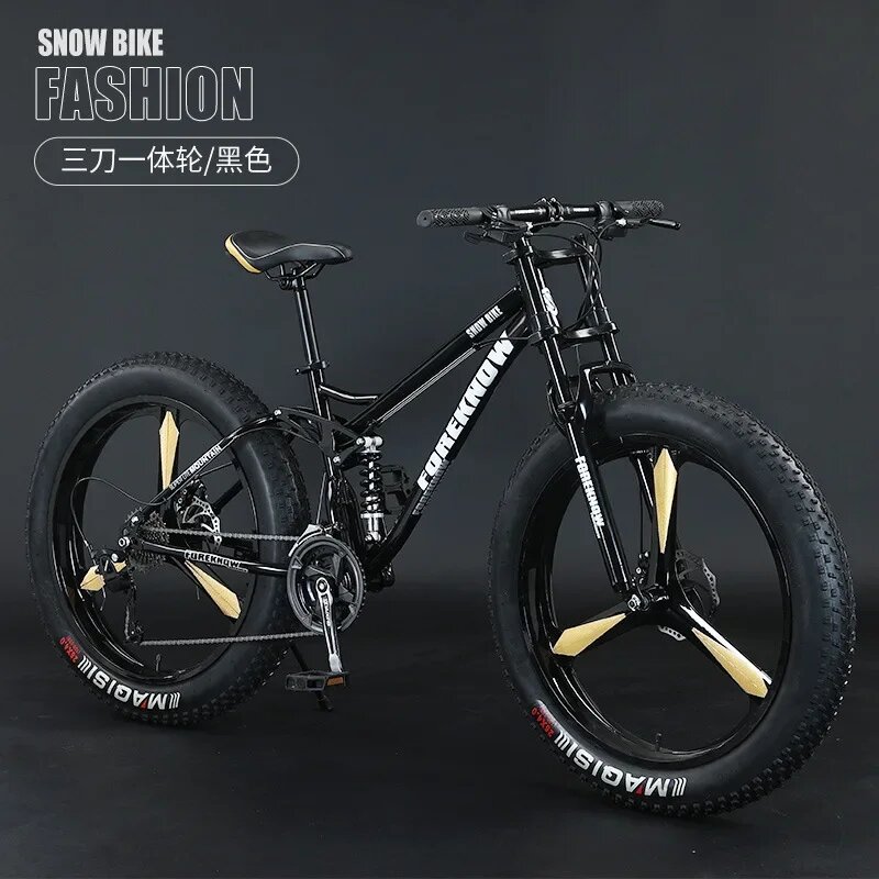 26-дюймовые алюминиевые велосипеды Fat Bicycles Mountain Fat Bike / Пятилопастные фэтбайки горные велосипеды с дисковыми тормозами Снежный велосипед