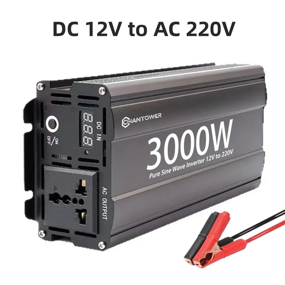 Инвертор с чистой синусоидой DC 12v/24v в AC 110v/220v 5500W 5000W 4400/4000W 3000W 2000W Преобразователь напряжения Автомобильный солнечный инвертор