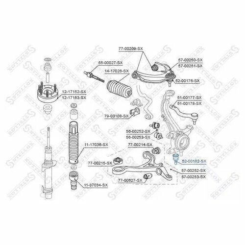 Шарнир независимой подвески / поворотного рычага Stellox 5200182SX для Honda Accord VIII
