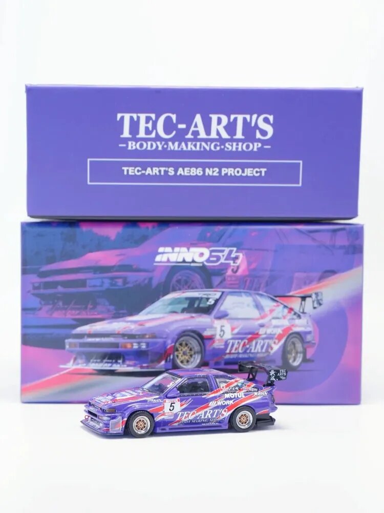 INNO 1/64 Toyota TURENO AE86 TEC-ART'S Литой Под Давлением Автомобиль Модели