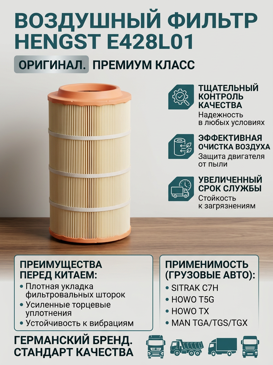 Фильтр воздушный E428L01 для MAN TGA/TGS I/TGS II/ TGX I/TGX II