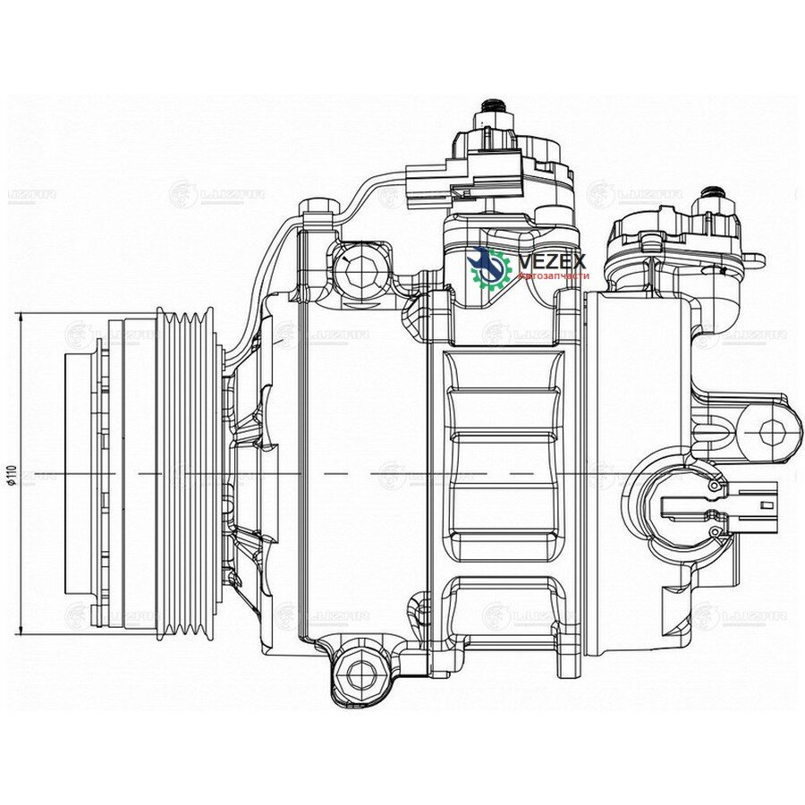LUZAR LCAC1017 Компрессор кондиц. для а/м Ford Mondeo V (14-) 2.0T/2.5i (LCAC 1017) LCAC1017