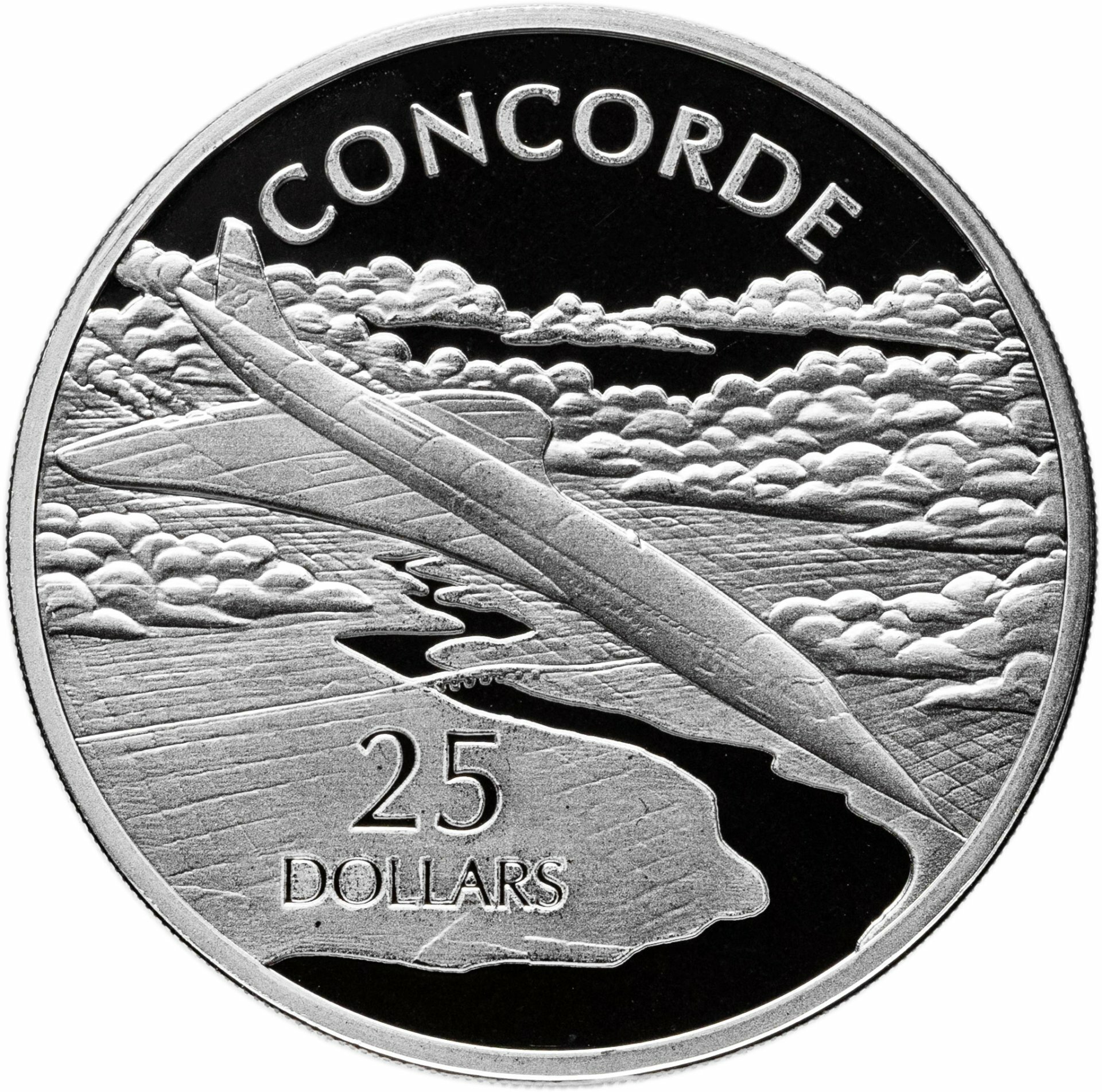 Соломоновы Острова 25 долларов dollars 2003 Proof "Самолёты - Aérospatiale-BAC Concorde Конкорд", Серебро 999