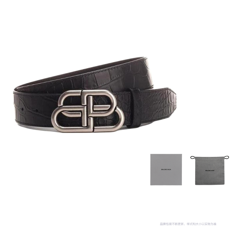 Balenciaga Ремни из телячьей кожи мужской черный ширина 3,5 см 95