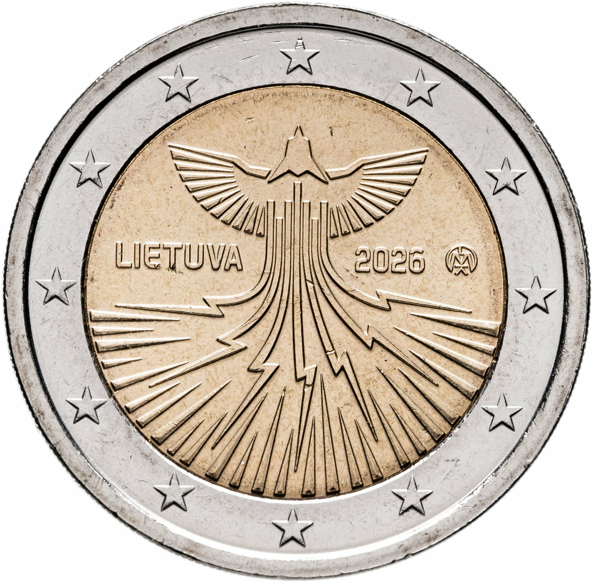 Литва 2 евро 2026 "Литовская энергетическая независимость", Биметалл, в сохранности UNC
