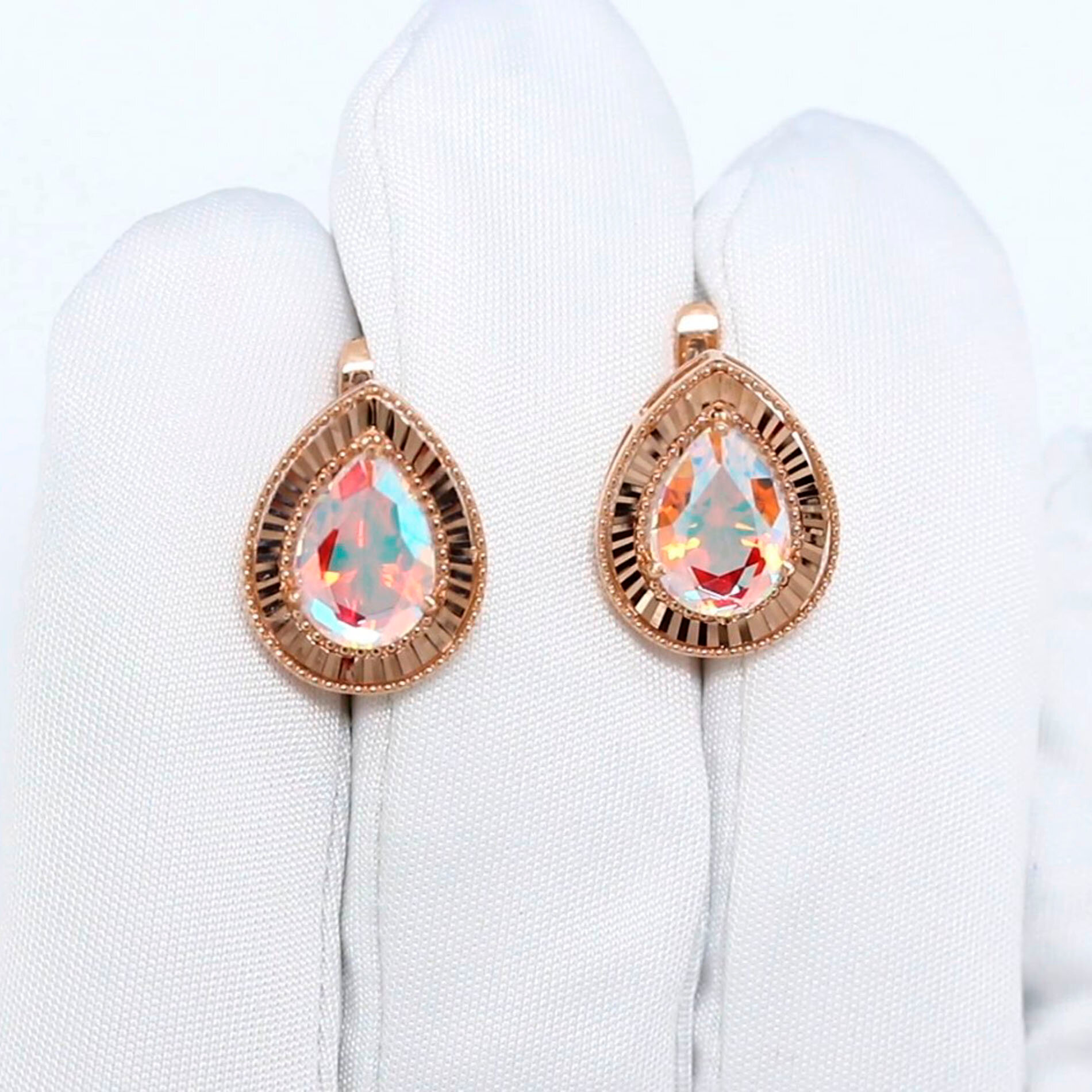 Серьги Diamant online, красное золото, 585 проба, кварц