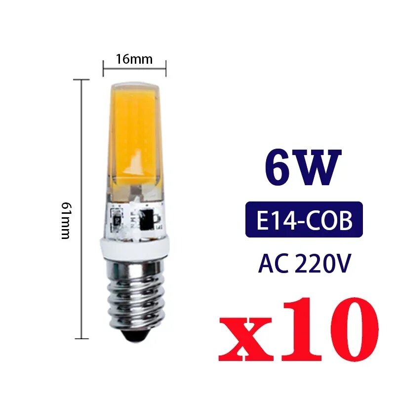 Светодиодная лампа E14 6W 220V Warm White, желтый