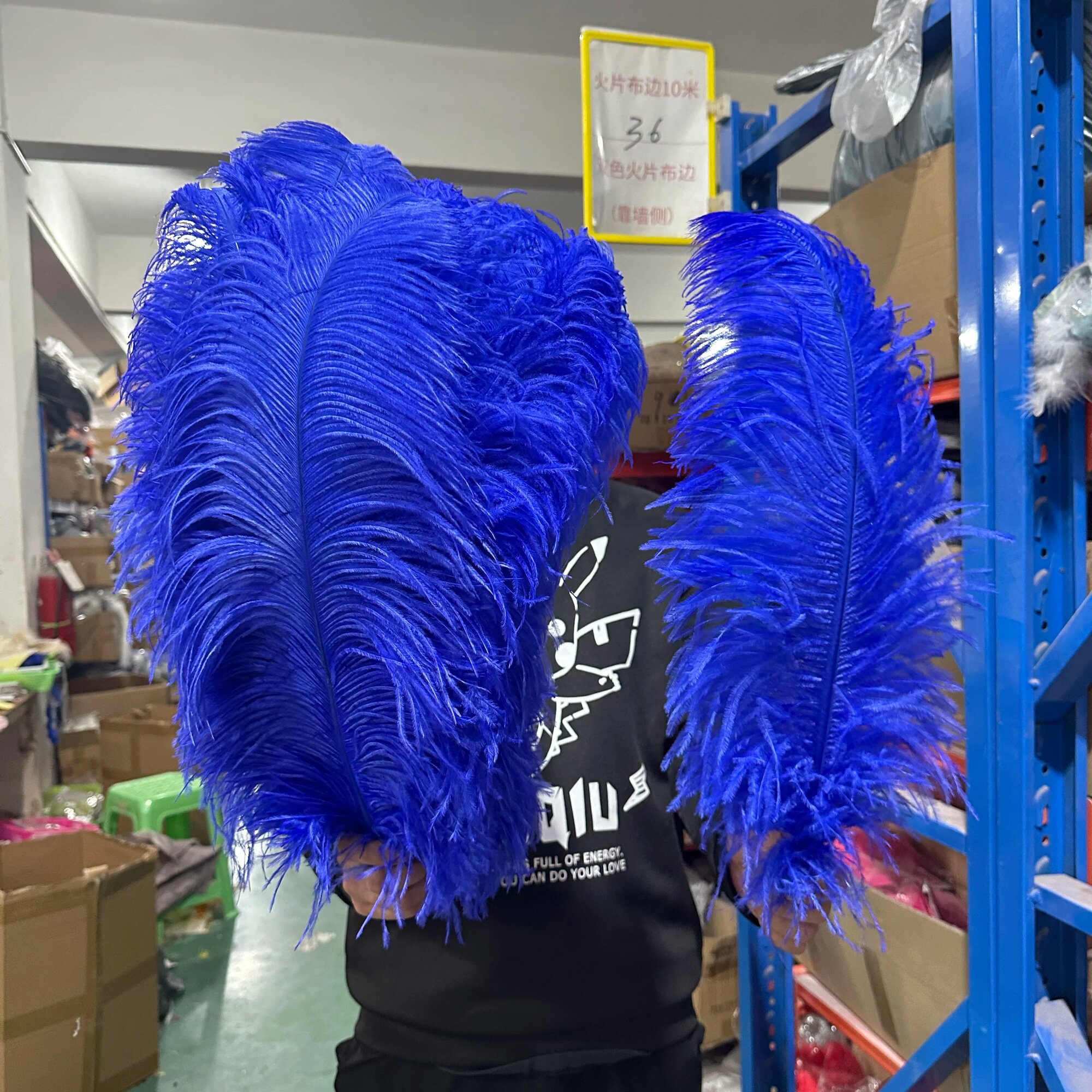 10 шт, белые страусиные перья, 40-65 см 50-55CM 20-22inch, Синий, Royal blue