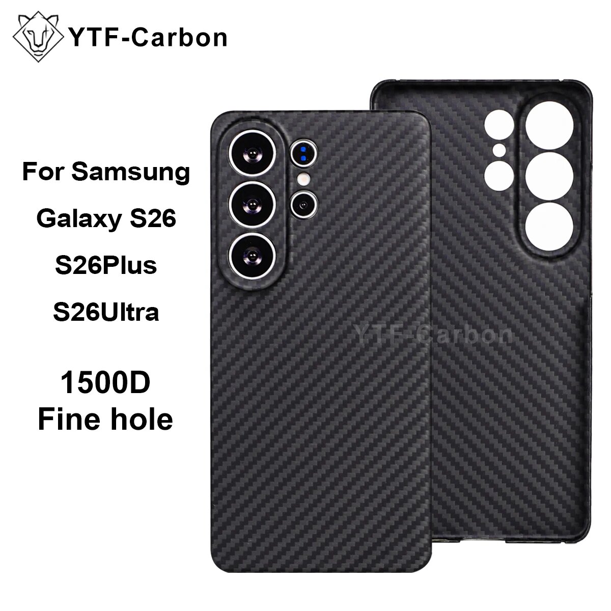 Чехол YTF-Carbon для Samsung Galaxy S26/S26Plus/S26 Ultra, черный, 1500D