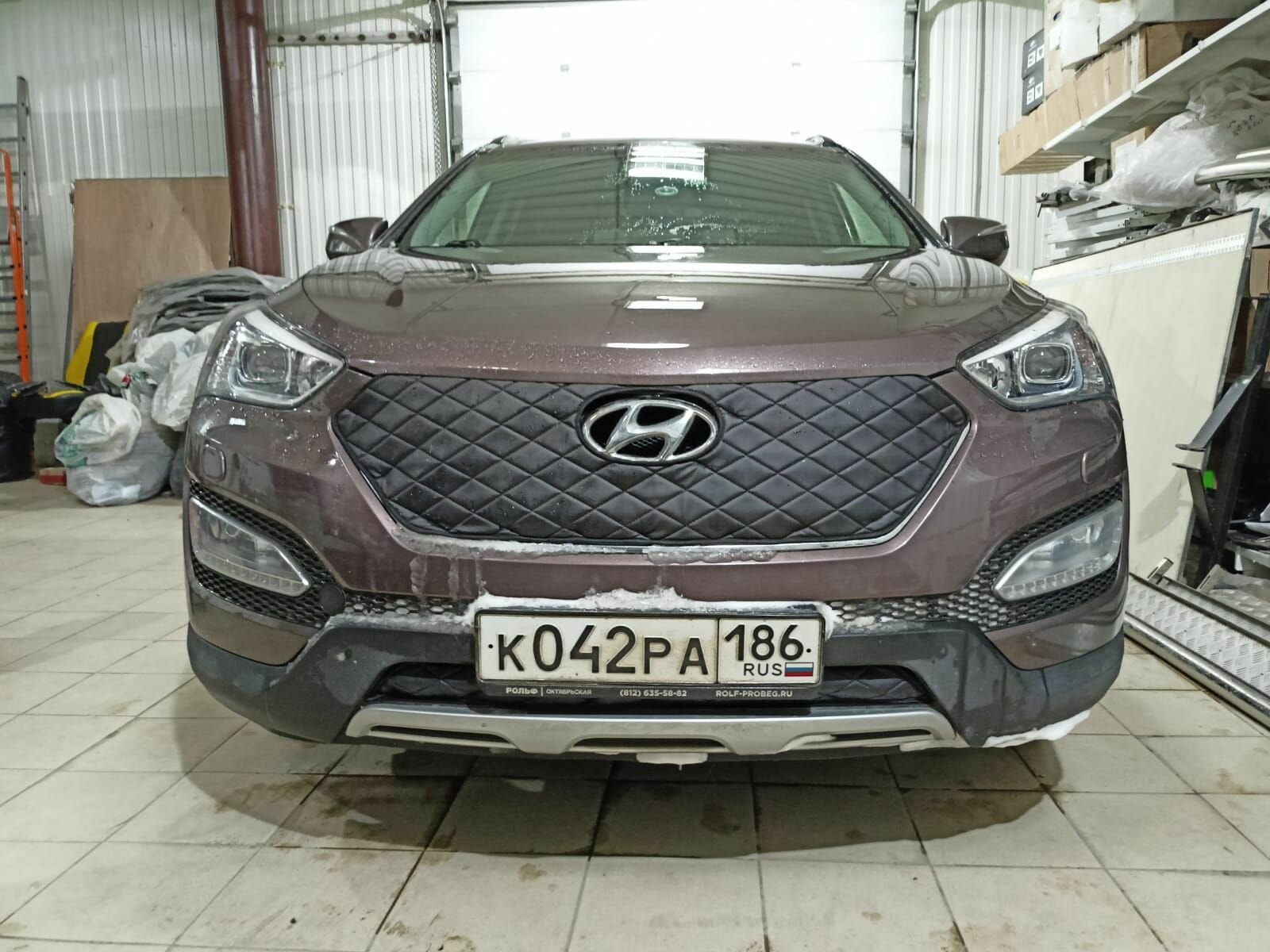 Утеплитель радиатора Экономия топлива Hyundai Santa Fe Хендай Санта Фе 3 (2015 -2018) III