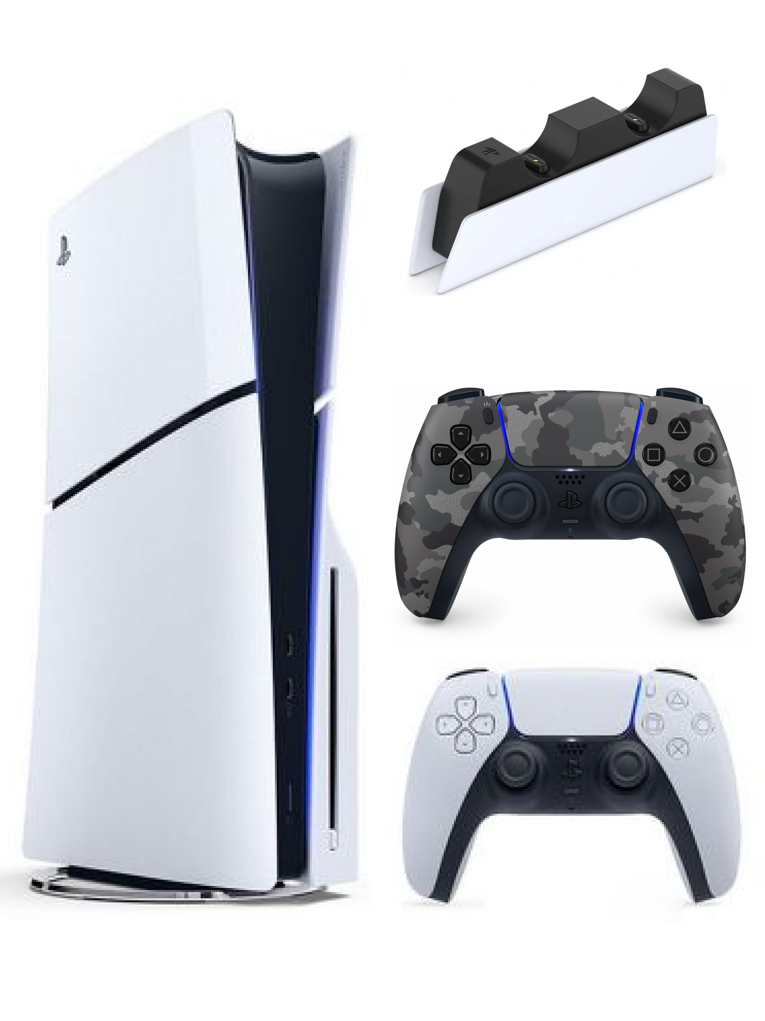 Игровая приставка Sony PS 5 Slim, 1ТБ(с дисководом) +2 геймпад (camo) + Зарядная станция,(подробности в чате)