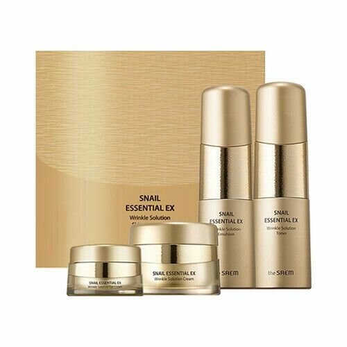 Набор уходовый антивозрастной для лица The SAEM Snail Essential EX Wrinkle Solution Skin Care Set (2*150+60 мл+30 мл)