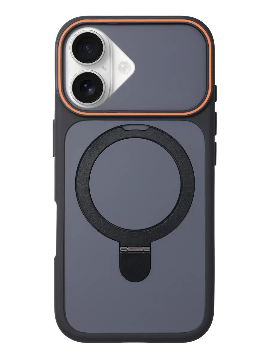 Чехол О'кейси, черный, для iPhone 17, матовый, защита камеры, MagSafe — фото 1