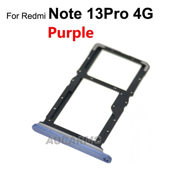 Aocarmo держатель слота для SIM-карты, запасные части для Redmi Note 13, 4G, 13 Note13Pro 4G--purple