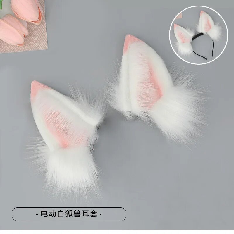Белые ушки-капельки на ободке, Earcap-07