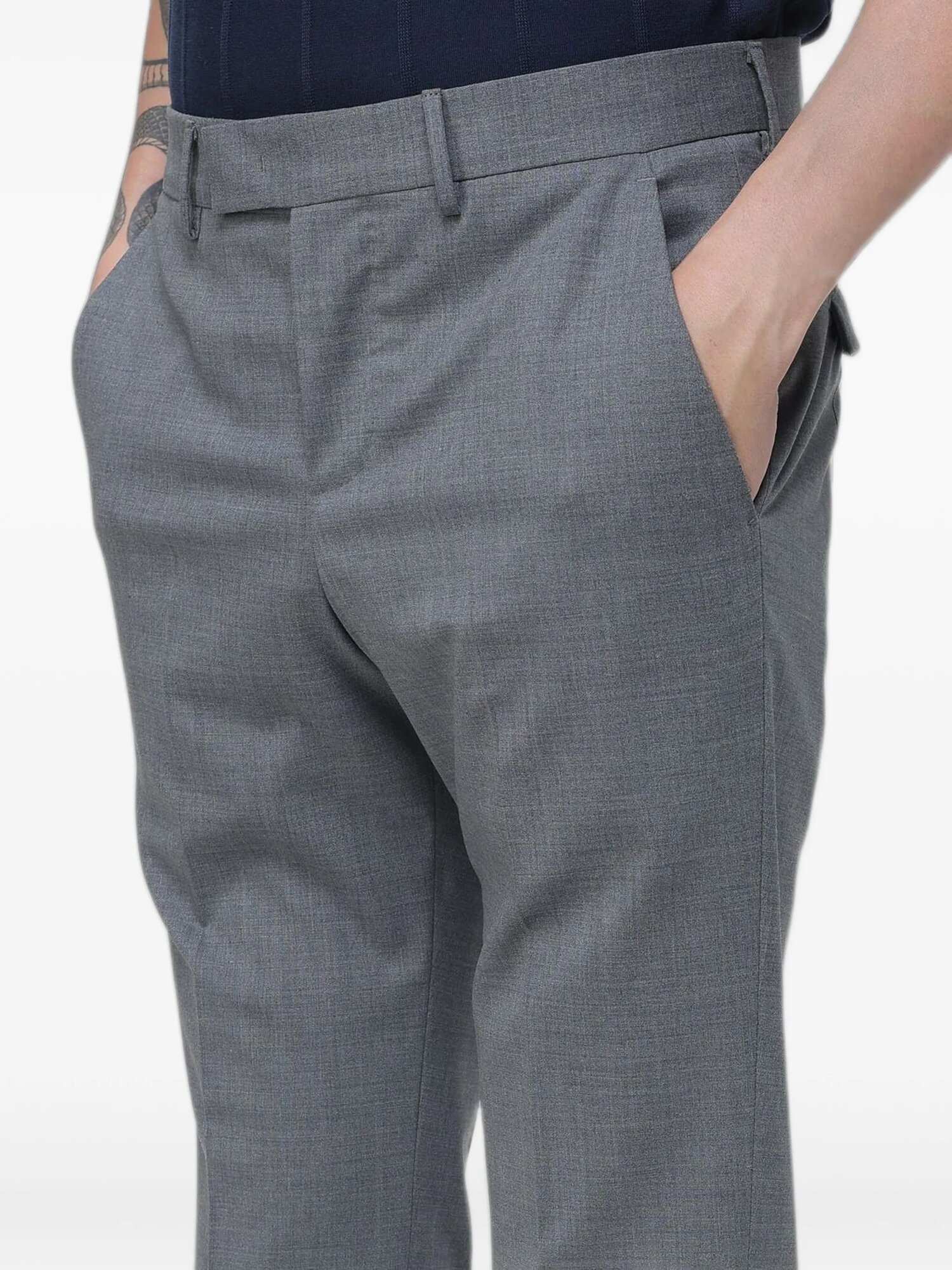 Брюки PT Torino Tailored pressed-crease trousers, размер 54, серый — фото 1