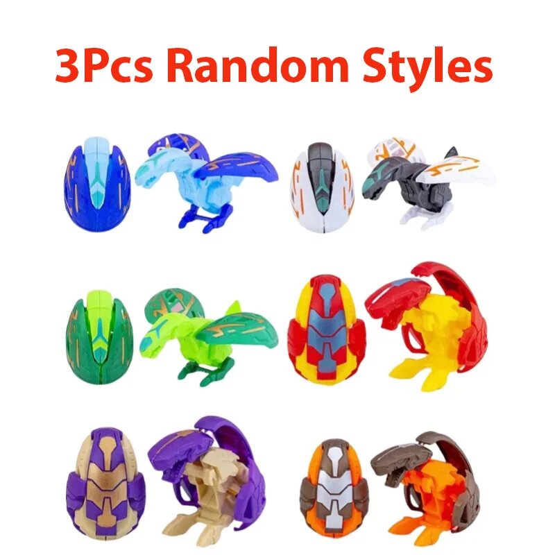Пластиковая трансформирующая игрушка-яйцо динозавр 3Pcs Random