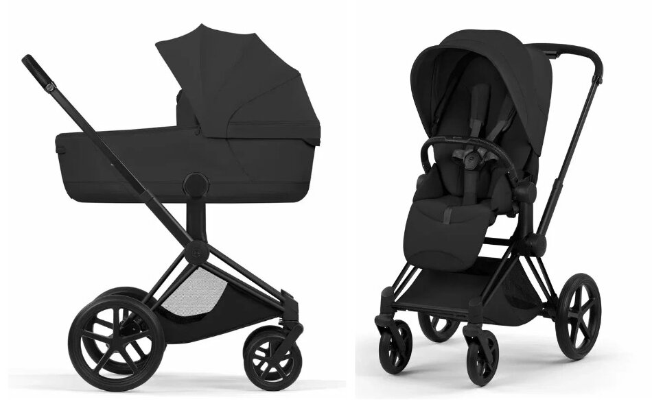 Детская коляска 2 в 1 Cybex Priam V Sepia Black на шасси Frame matt black