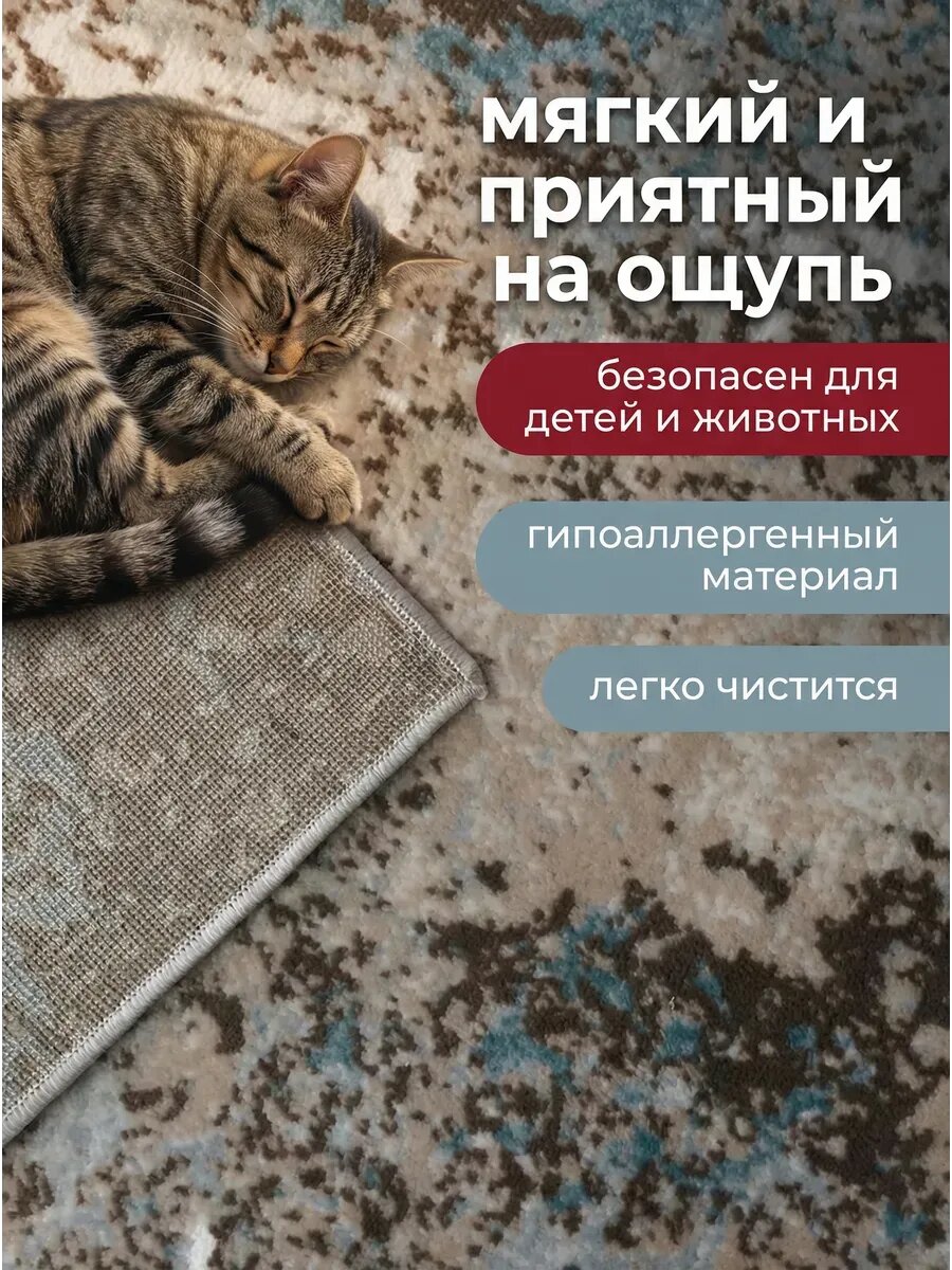 Ковер для комнаты на пол 250х350см, прямоугольный, Фабрика Белка, лофт — фото 1