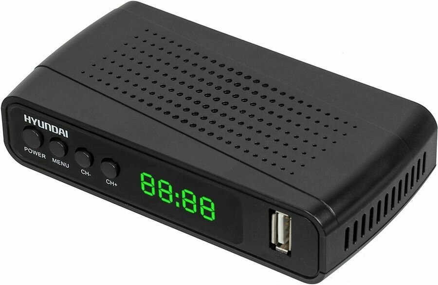 Ресивер для телевизора, DVB-T2 + WiFi-адаптер черный Hyundai (H-DVB520WA)