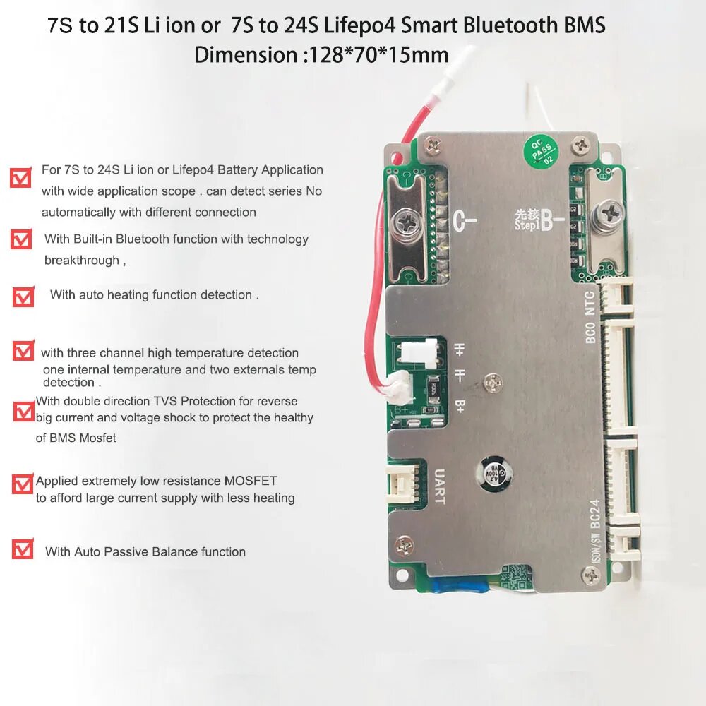 LiRooter Smart BMS 7S-24S, 100A, Li-ion