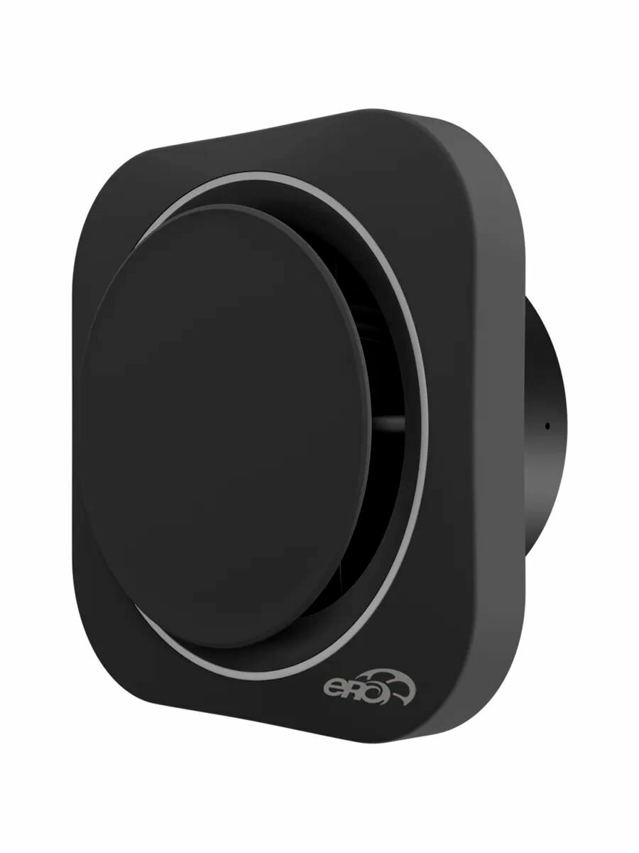 Вентилятор 125 мм вытяжной дизайнерский чёрный DISC 5C Matt black, 20 Вт, 150 м3/ч, с обратным клапаном, в ванную, санузел, ERA
