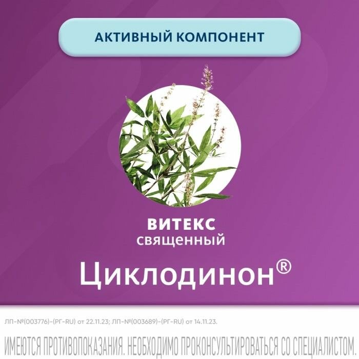 Циклодинон, таблетки в пленочной оболочке, 30 шт. — фото 1